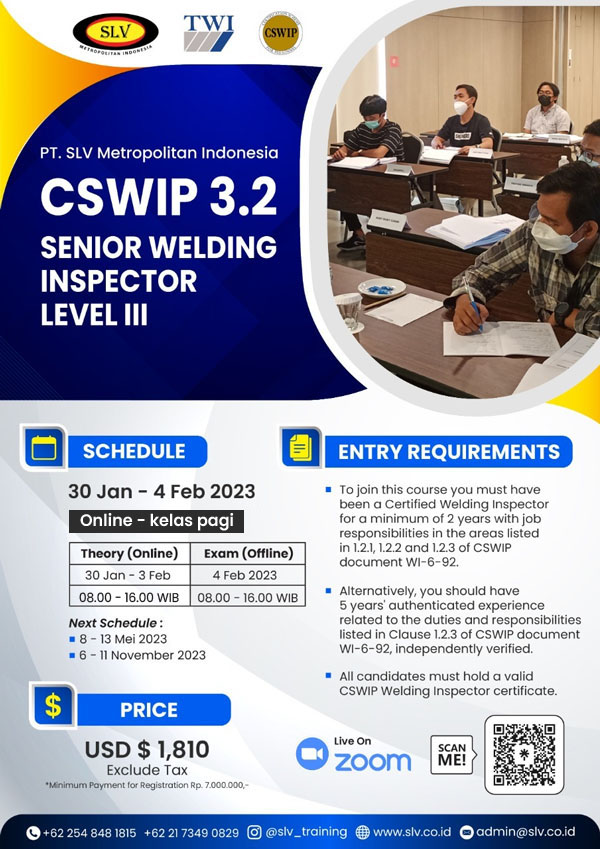 CSWIP 3.2 – Senior Welding Inspector – Level 3